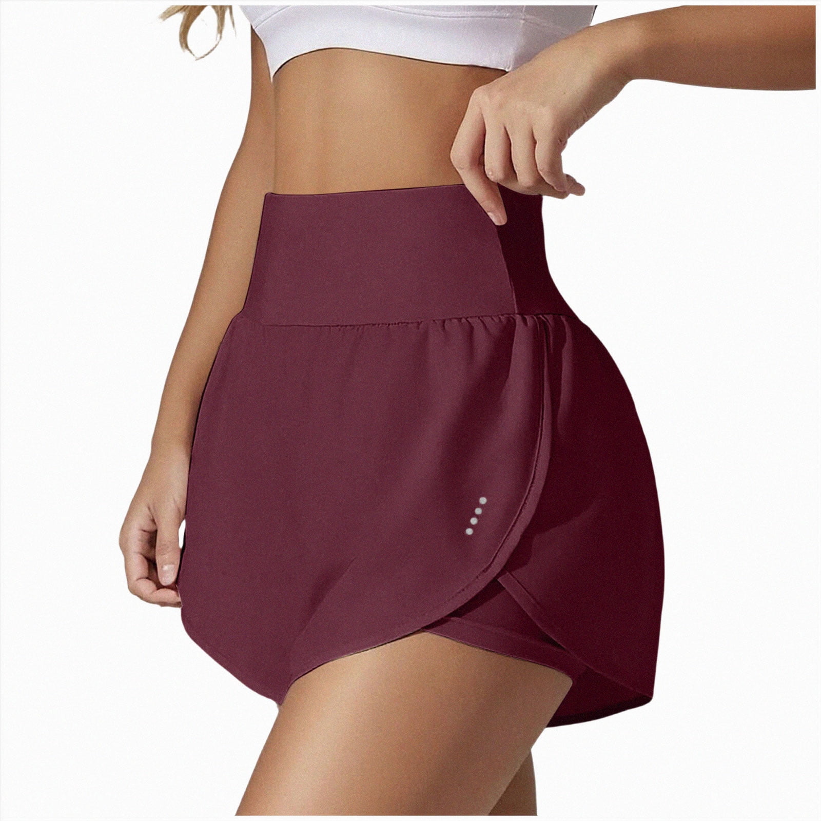 COMVALUE Women's Athletic Running Shorts High Waisted with Pockets ...