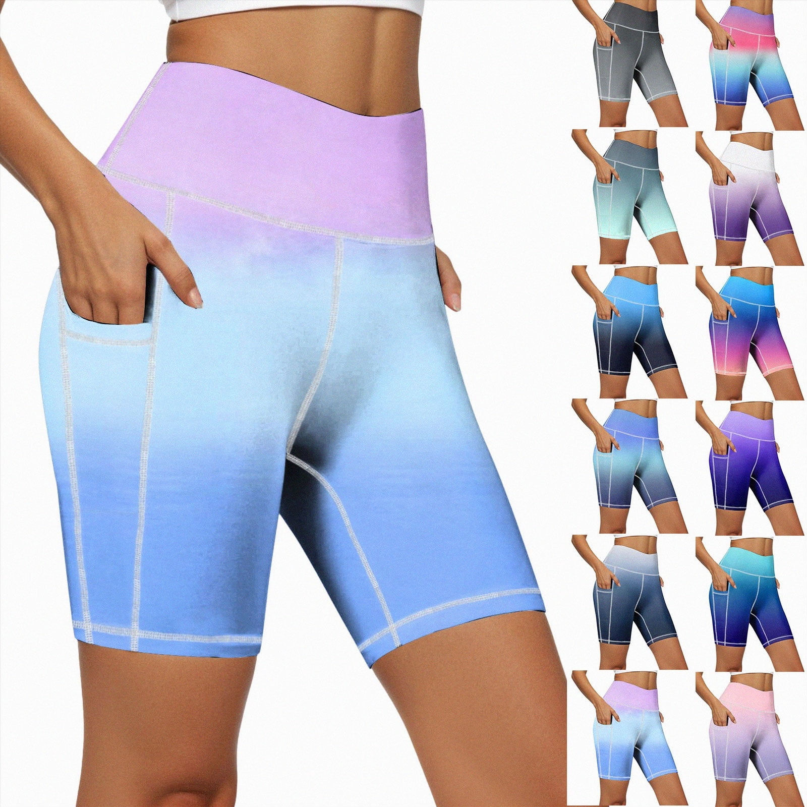 COMVALUE Women's Biker Shorts with Pockets High Waist Workout Yoga ...