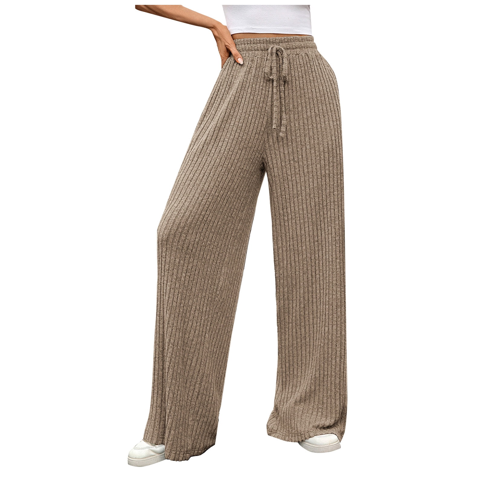 COMVALUE Women's Casual Relaxed Wide Leg Pants Comfy Loose Soft Pants ...