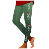 COMVALUE Women's Christmas Graphic Leggings Glitter Red Wine Glass ...