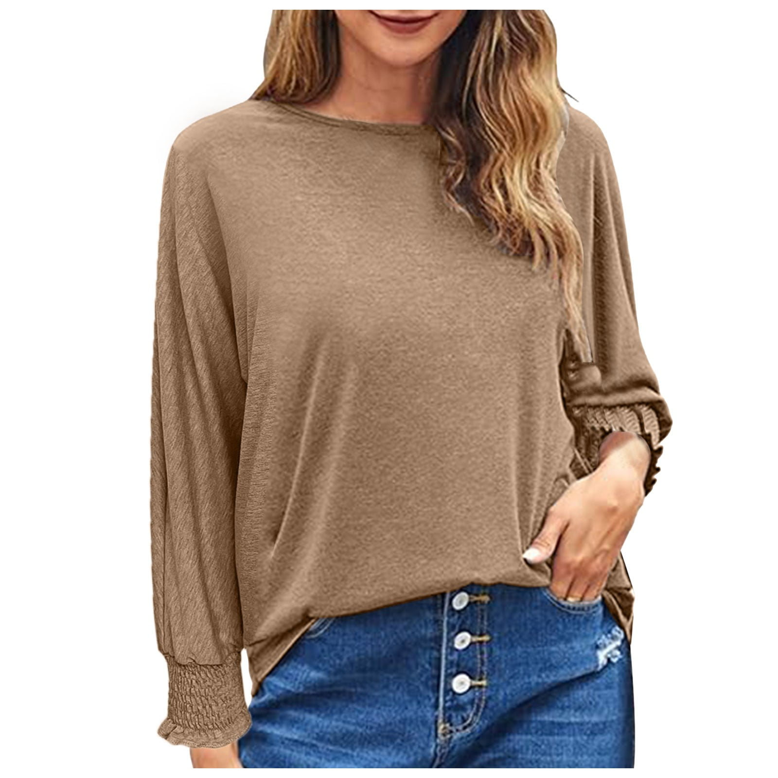 COMVALUE Women's Crewneck Fashion Tops 3/4 Sleeve T-Shirts Cute Basic ...