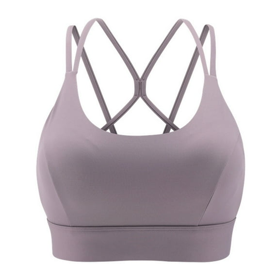 COMVALUE Women's Cross Back Sports Bra Medium Support Yoga Bra for ...