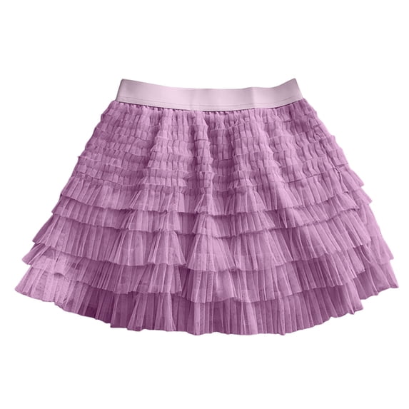 COMVALUE Women's Elastic Waist Layered Tulle Tutu Mini Skirt Mesh ...