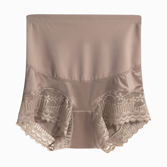 COMVALUE Women's High waisted Underwear, Lace-edged Abdominal-reduce ...