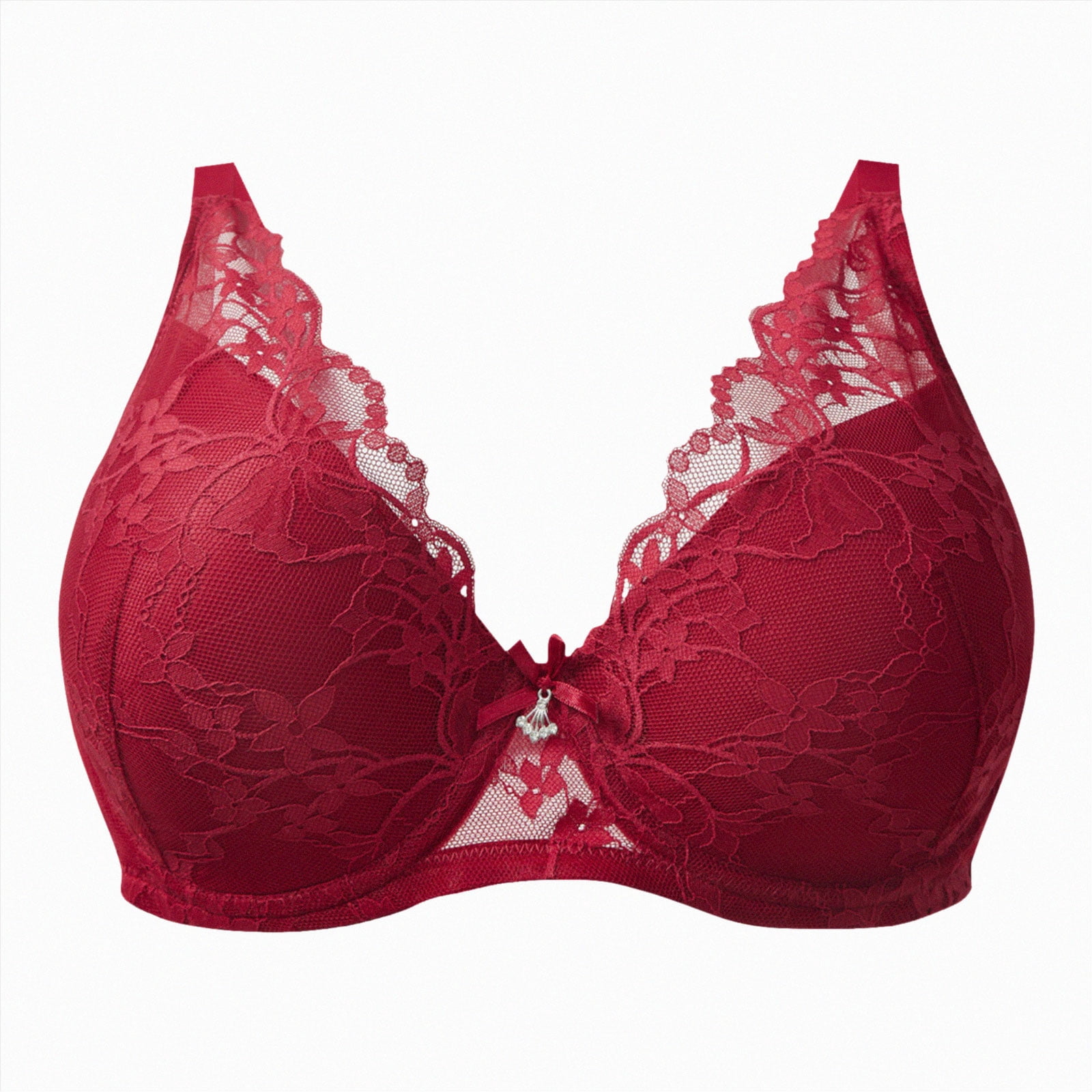 COMVALUE Women's Lace Underwire Bra, Smooth U Comfort Stretch Full ...