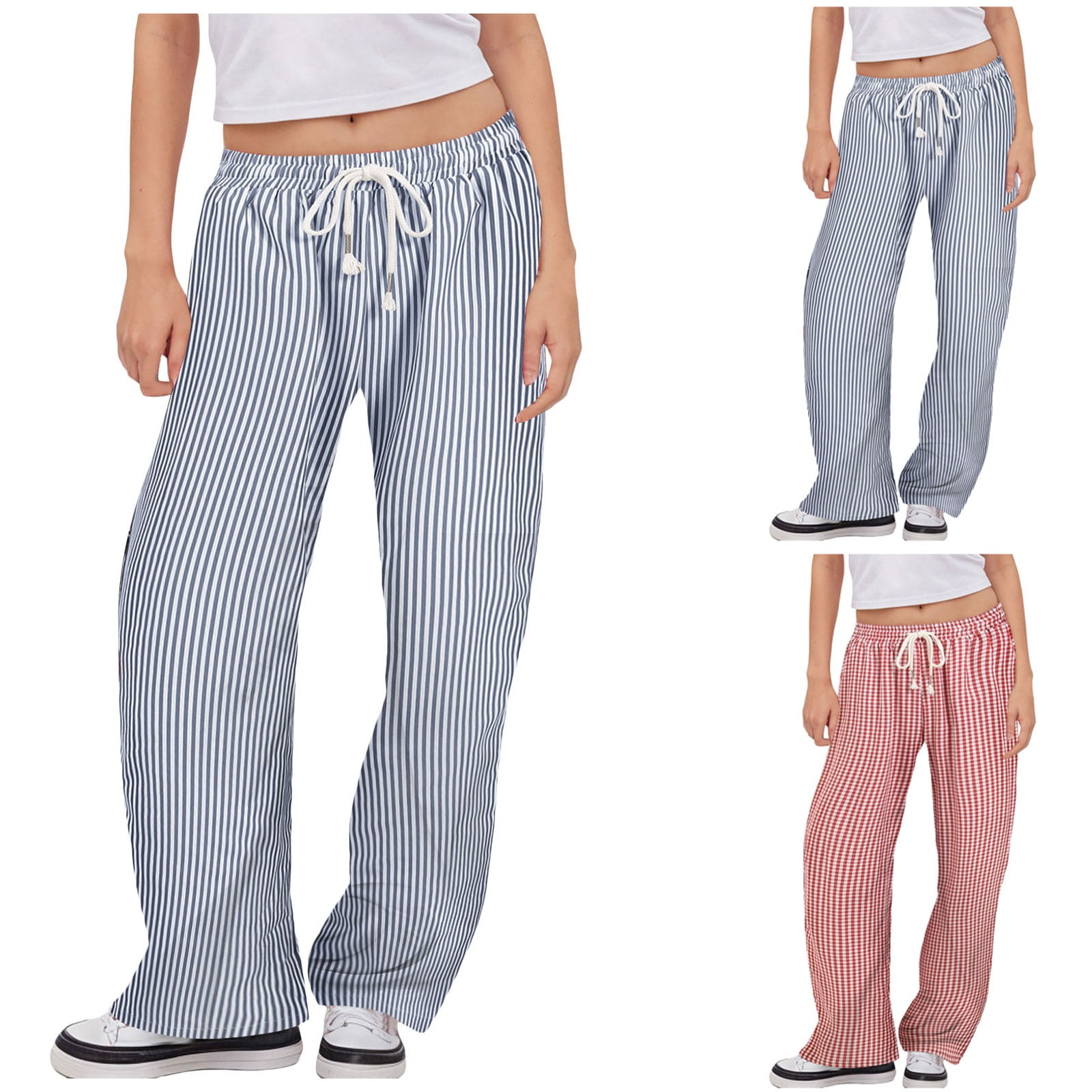 COMVALUE Women's Lounge Pants Plaid Clothing Comfy Baggy Cute ...