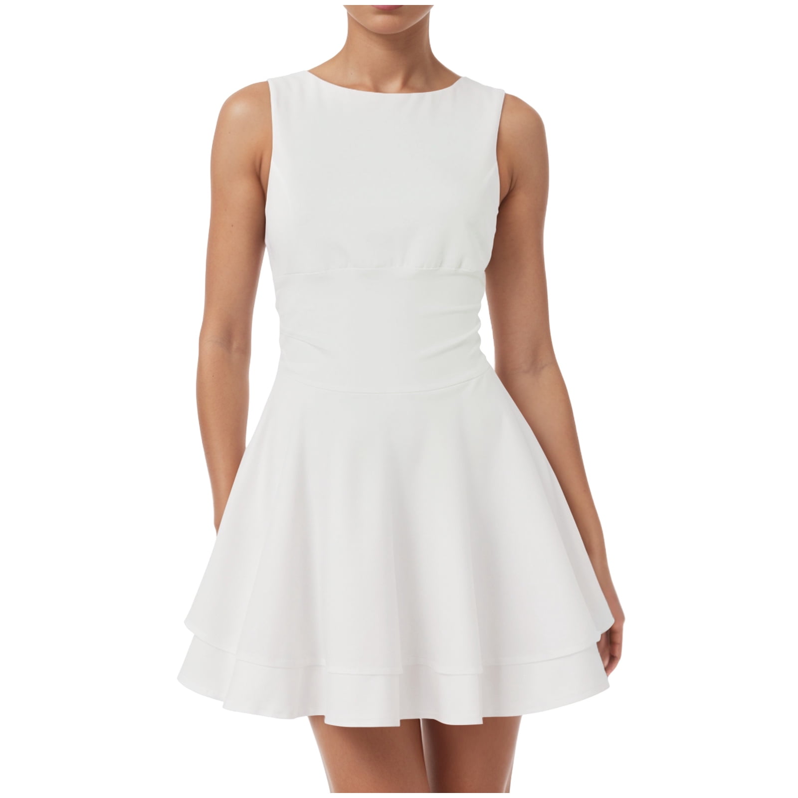 COMVALUE Women's Sleeveless A-Line Fit and Flare Little Short Dress ...