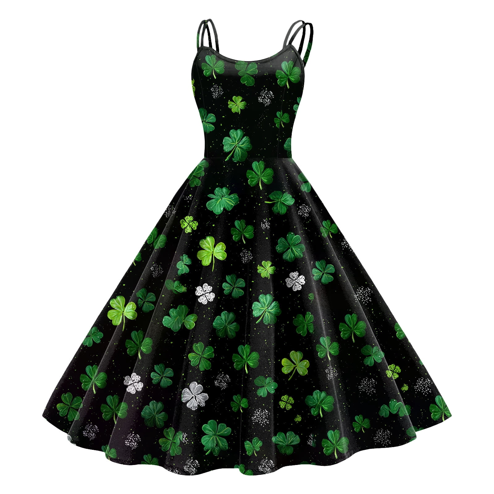 COMVALUE Women's Sleeveless Dresses Flowing A-Line Dresses (Black, XXL ...