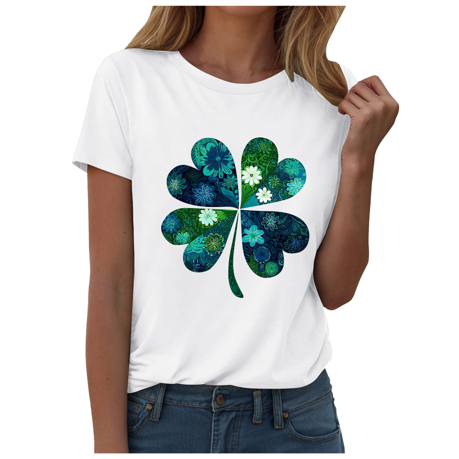 COMVALUE Women's St Patrick's Day T-Shirt Lucky Irish Shamrock Paddy's ...