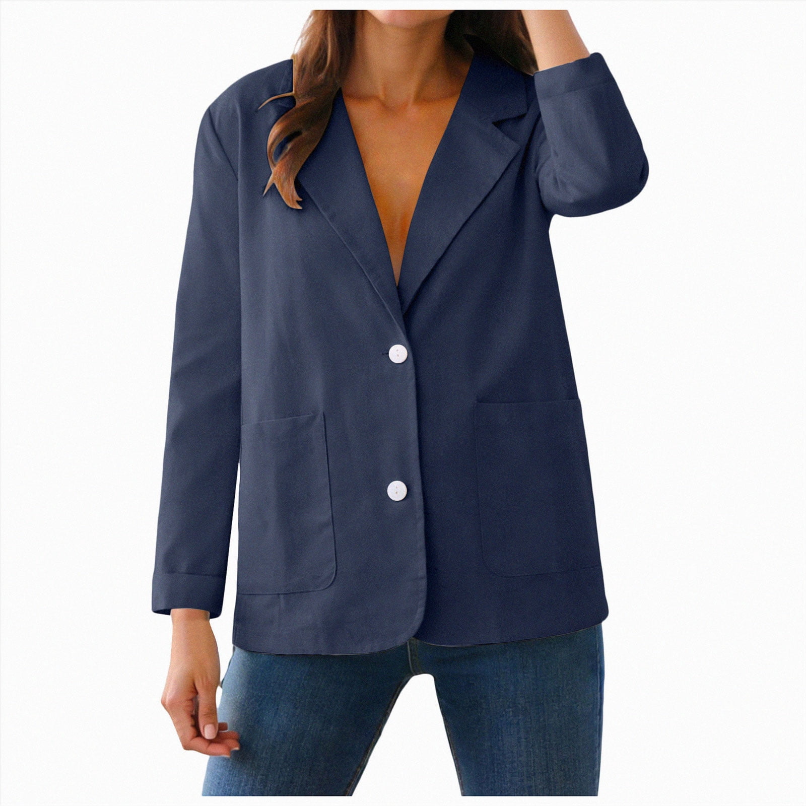COMVALUE Women's Summer Jackets 3/4 Sleeve Casual Lightweight Notch ...