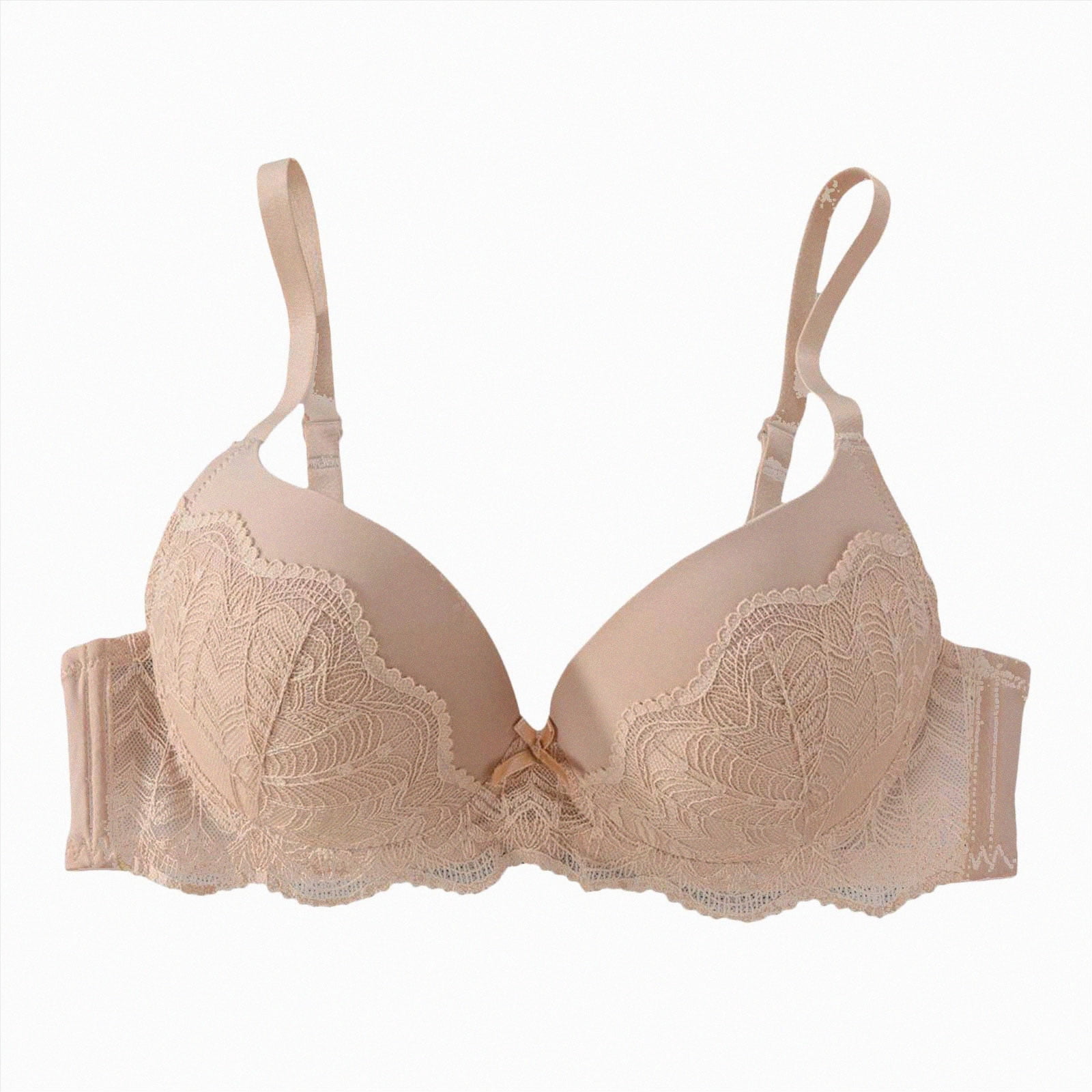 COMVALUE Women's Superboost Lace Padded Plunge Underwire Bra (Khaki ...