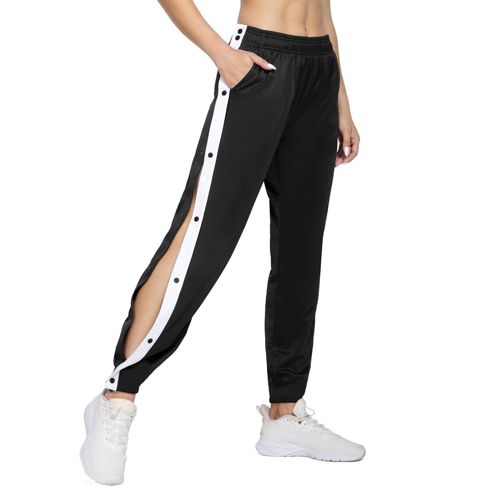 COMVALUE Women's Tear Away Pants Side Split Snap Open Bottom Sweatpants ...