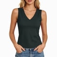 COMVALUE Women's V Neck Cropped Tank Tops Cotton Blend 2026 Summer ...