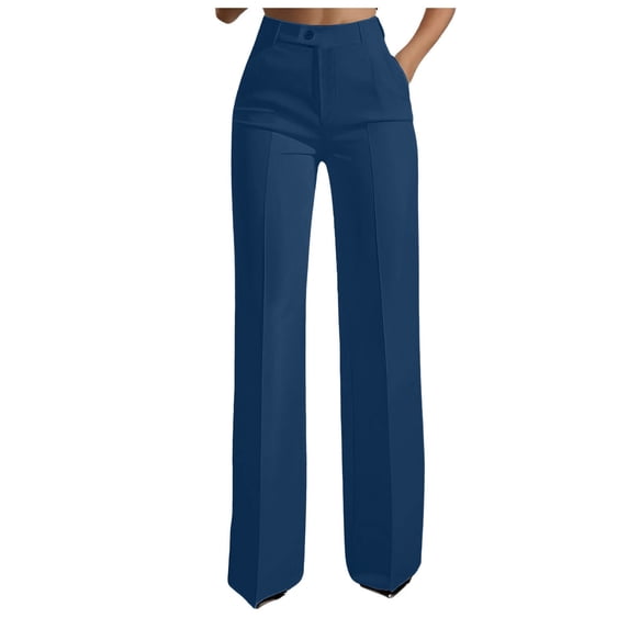 COMVALUE Women's Wide Leg Pants High Waisted Straight Leg Slacks ...