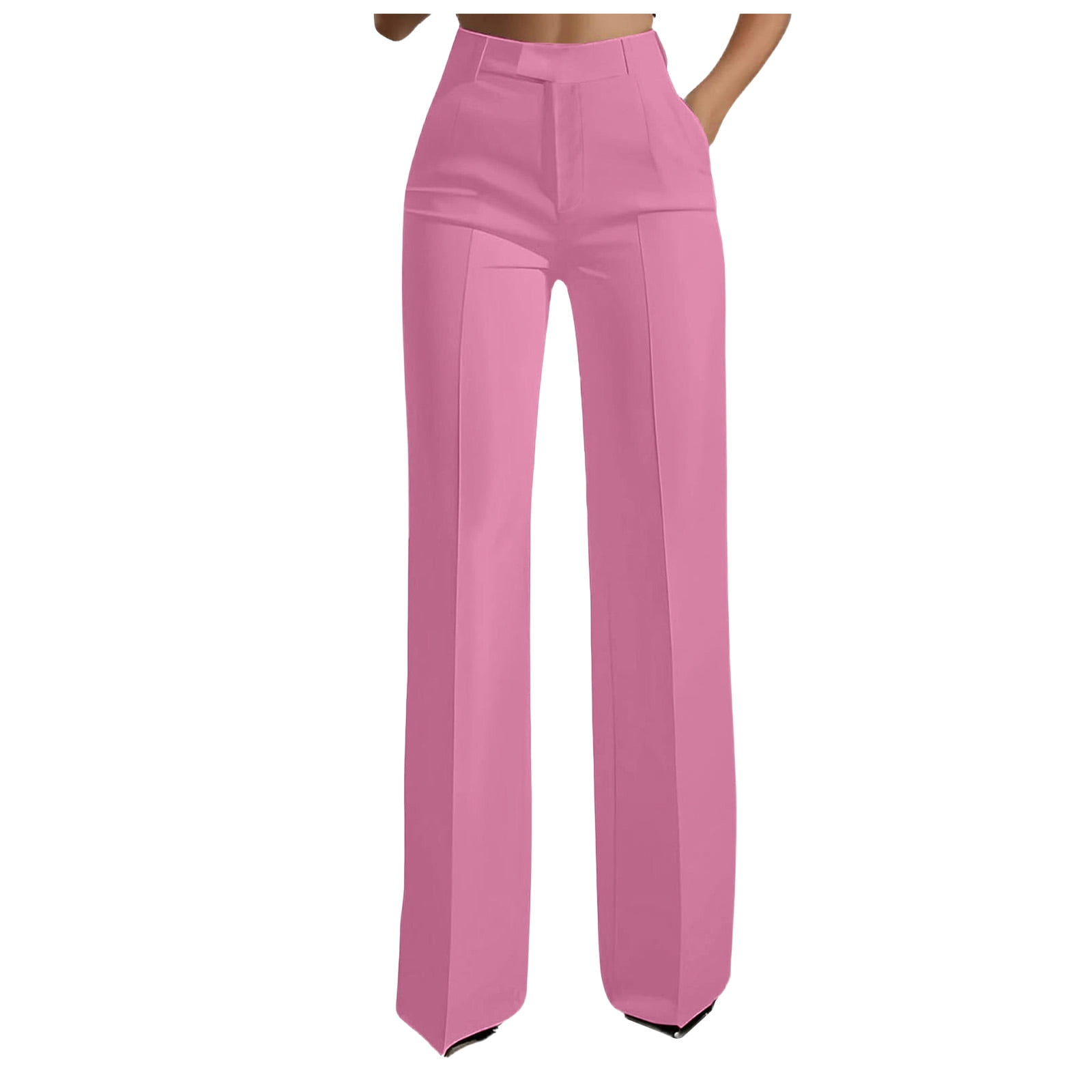 COMVALUE Women's Wide Leg Pants High Waisted Straight Leg Slacks ...