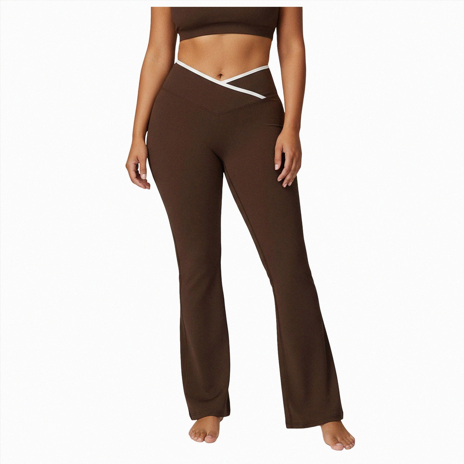 COMVALUE Women's Yoga Pants Flares Casual Fitness Pants Wide-Leg Yoga ...