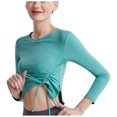 COMVALUE Womens Long/Short Sleeve Workout Tops Ruched Side Yoga ...