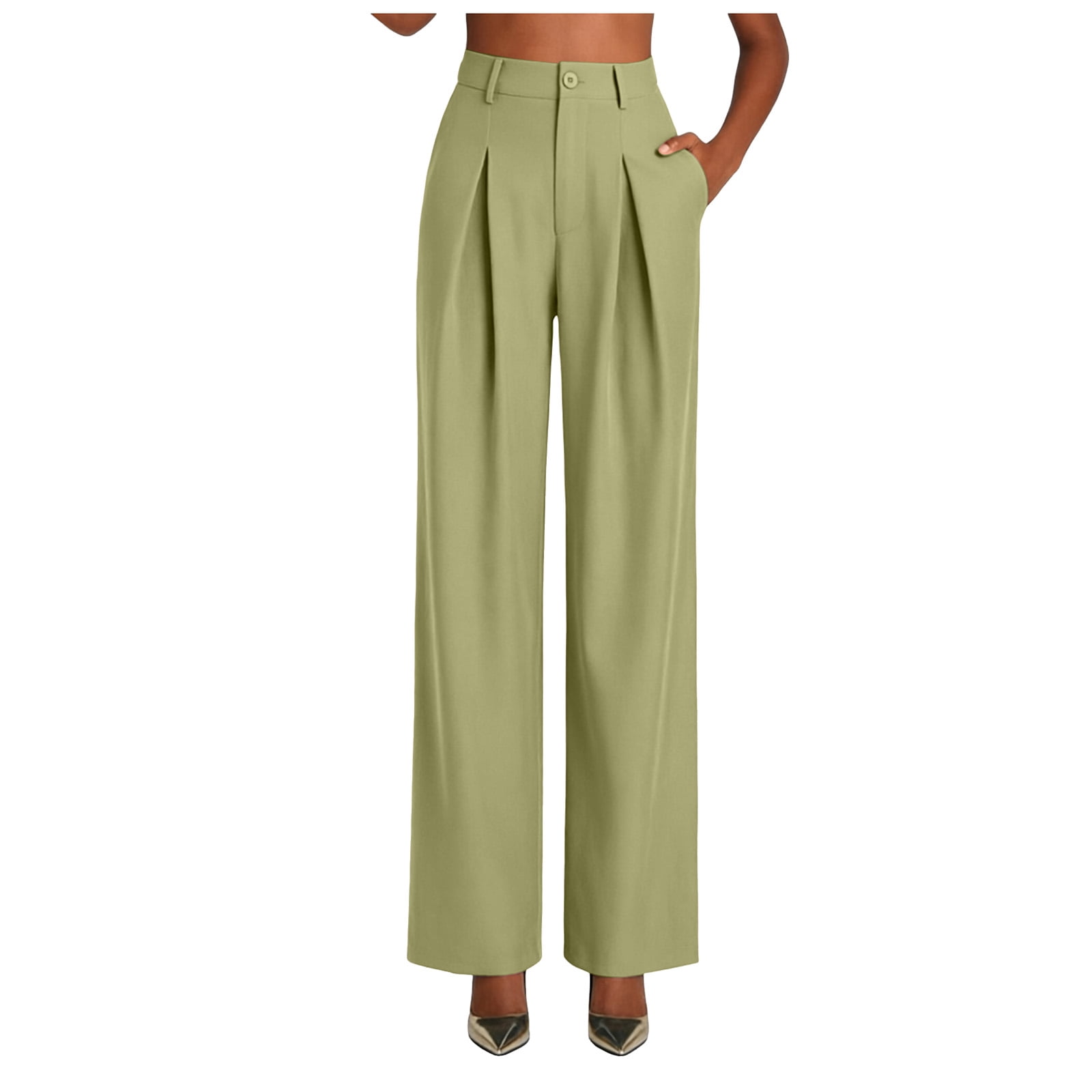 COMVALUE Womens Pants Pull Wide Leg Stretchy Work Pants Women Business ...