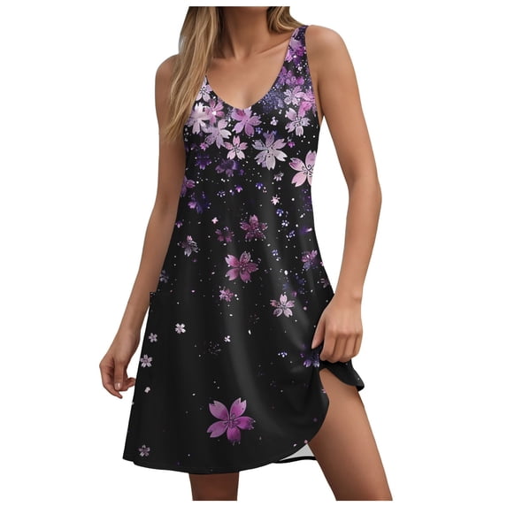 COMVALUE Womens Summer Casual V Neck Sleeveless Mini Dress 2026 Beach ...