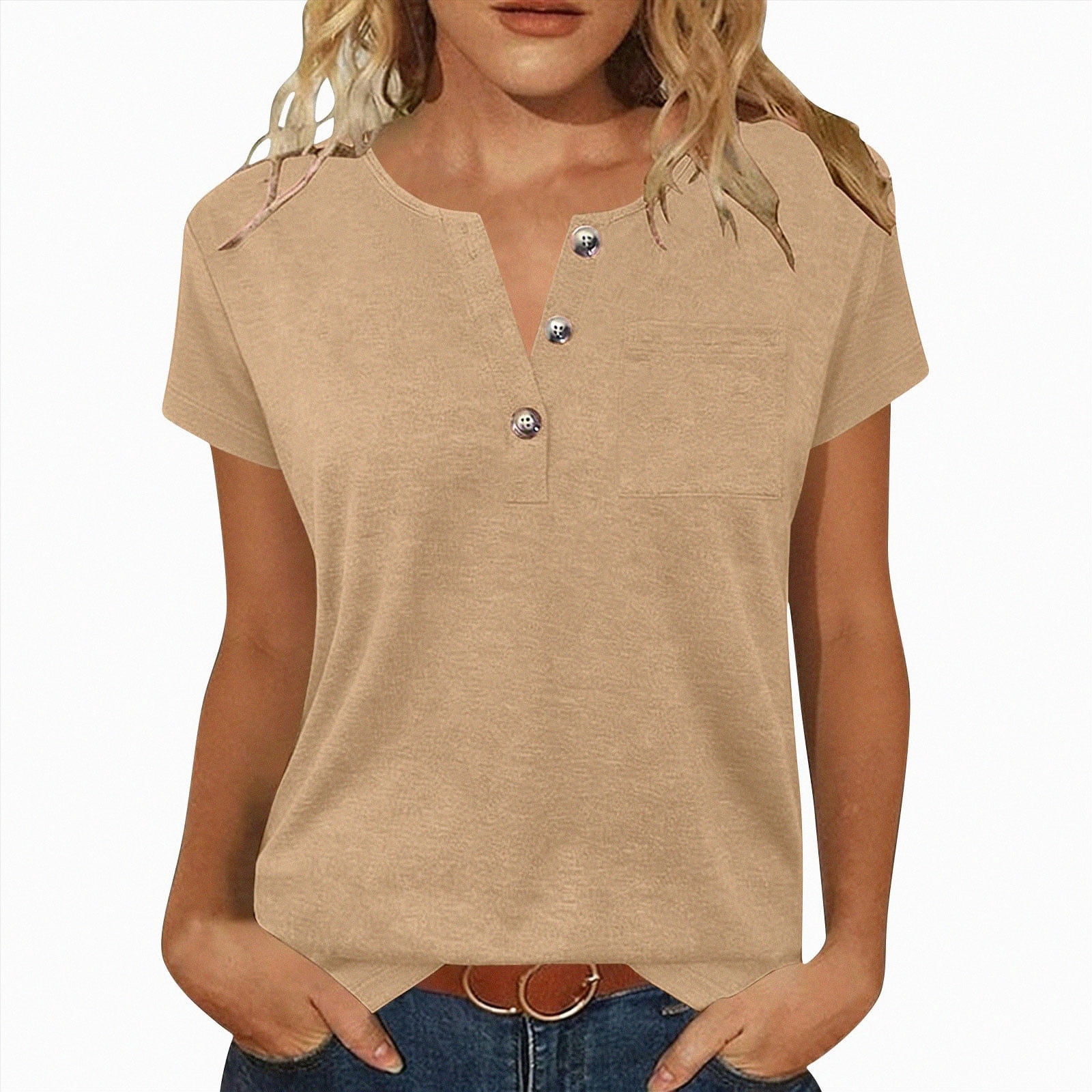COMVALUE Womens Summer Tops 2026 Short Sleeve Shirts Beach Vacation ...