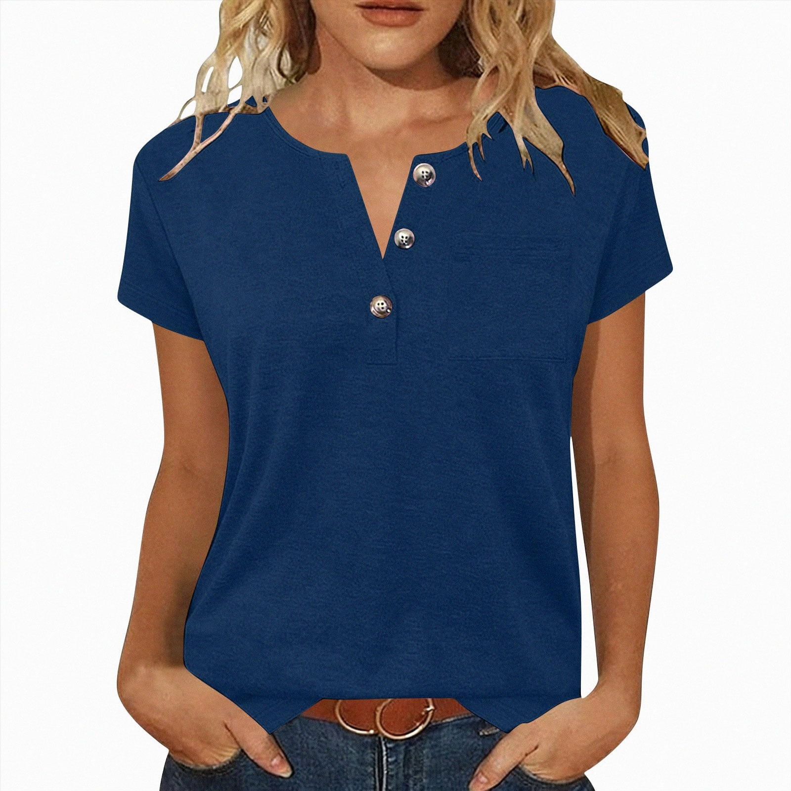 COMVALUE Womens Summer Tops 2026 Short Sleeve Shirts Beach Vacation ...