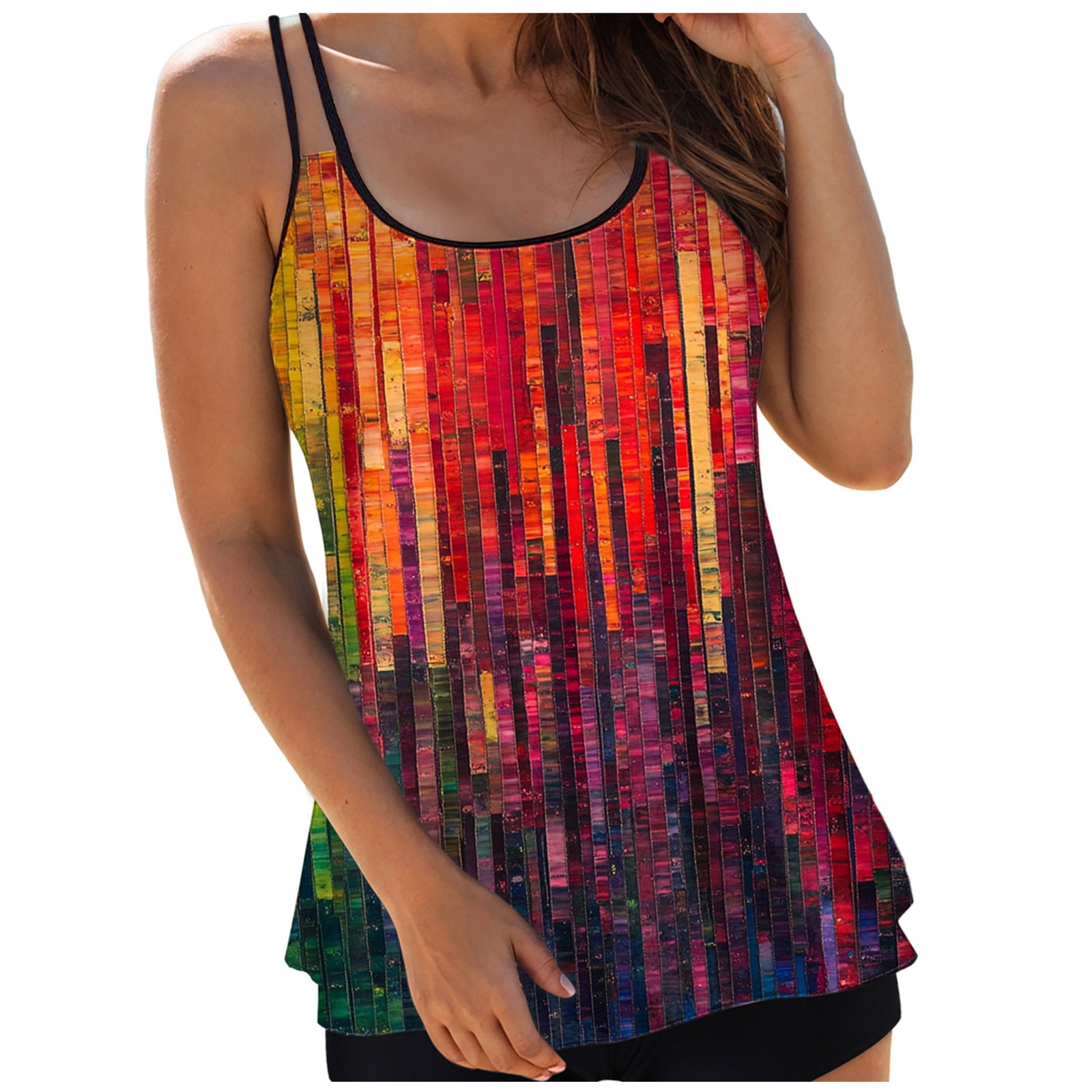 COMVALUE Womens Tank Tops Loose Fit Summer Cami Tops Scoop Neck Casual ...