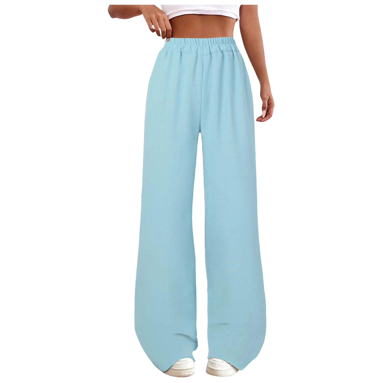COMVALUE Womens Wide Leg Sweatpants Baggy Barrel Pants with Pockets ...