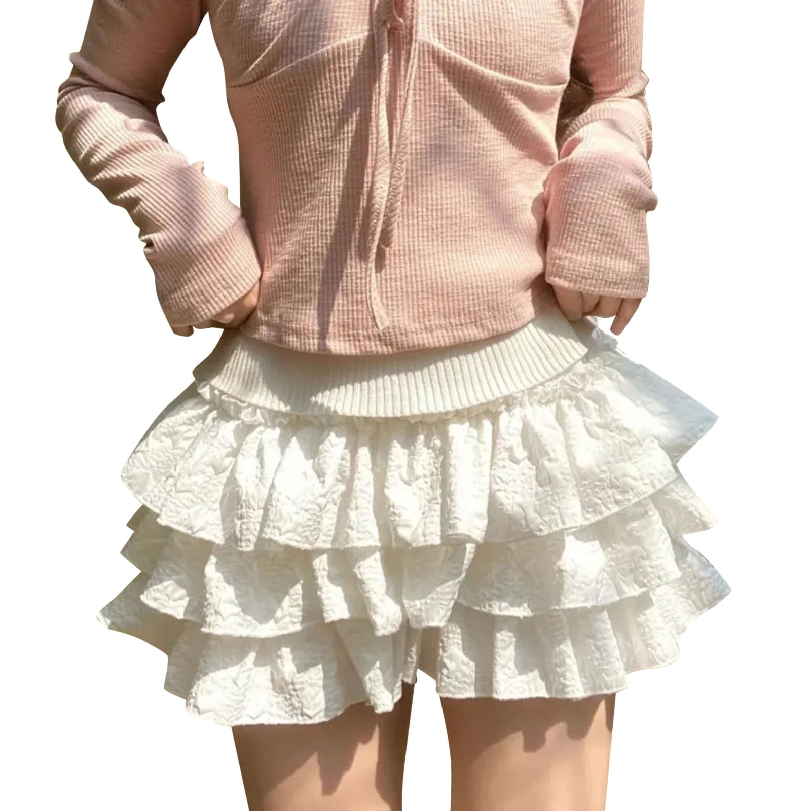 COMVALUE Y2k Ruffle Skirt Lace Ruffle Shorts Lolita Ruffle Shorts Lace ...