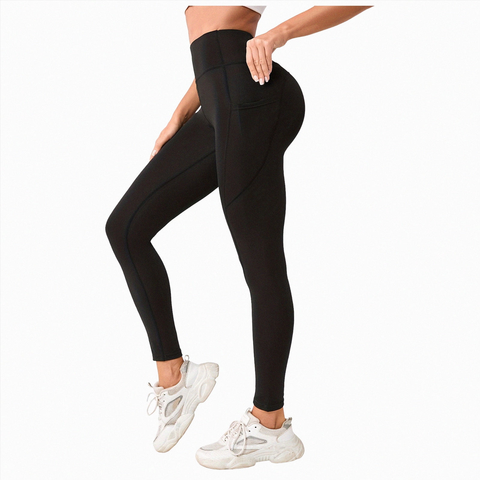 COMVALUE with Pockets Women, High Waisted Tummy Control Workout Lift ...