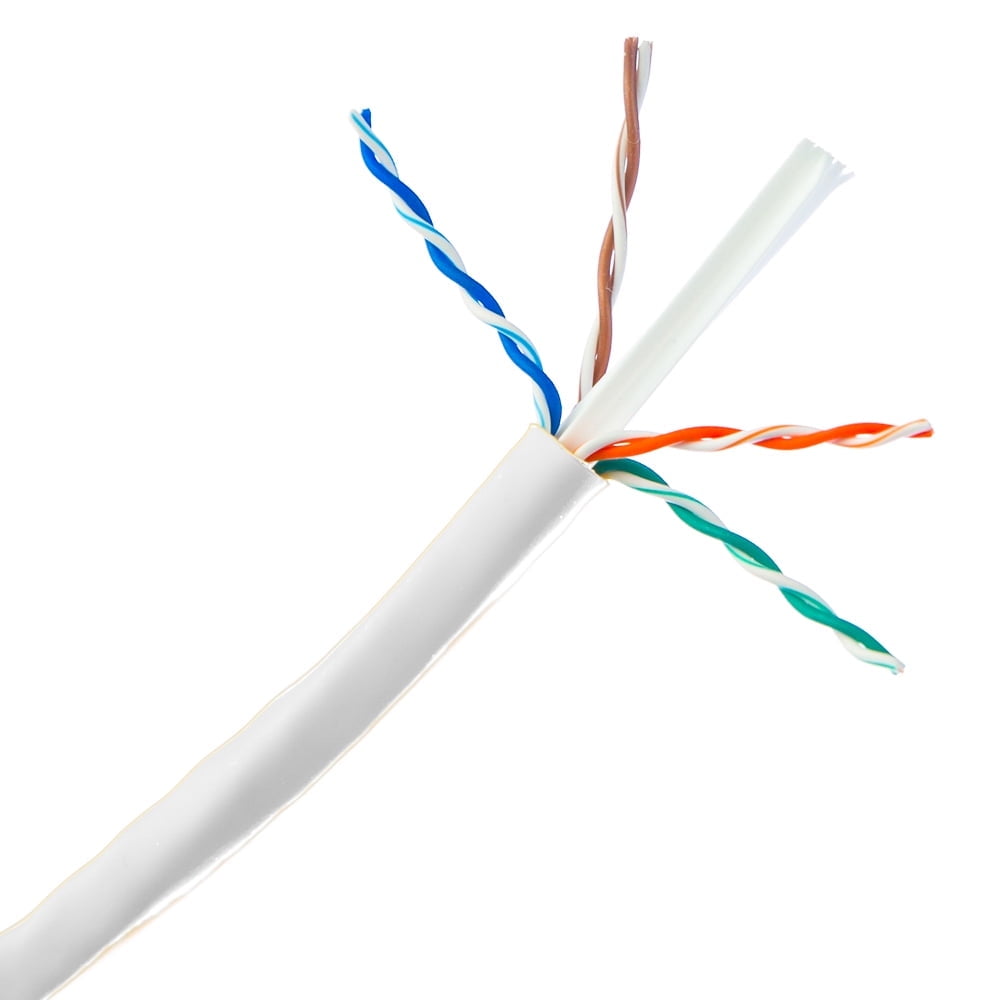 COMZON 500ft Bulk Cat6 Ethernet Cable, White Solid UTP, 23 AWG Pure ...