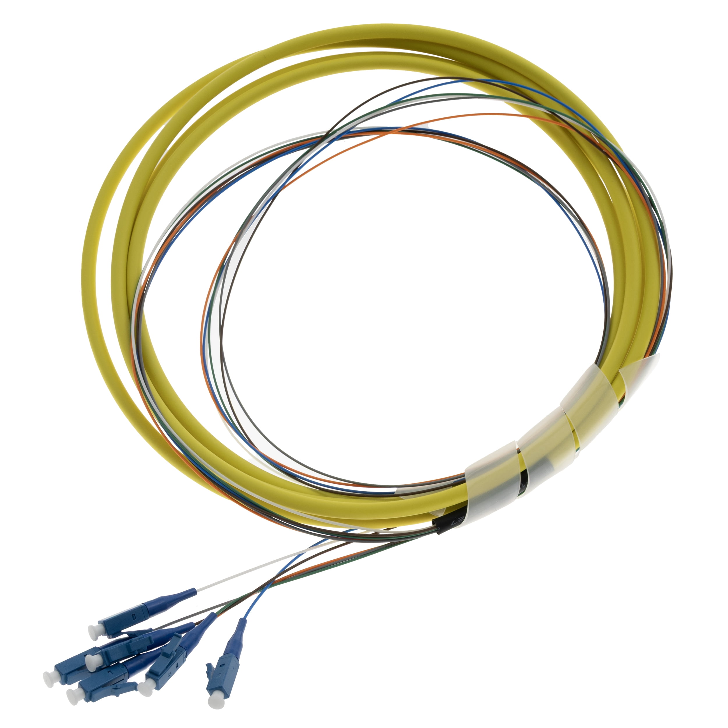 COMZON 6 Strand Fiber Distribution Pigtail, Singlemode, LC/UPC ...