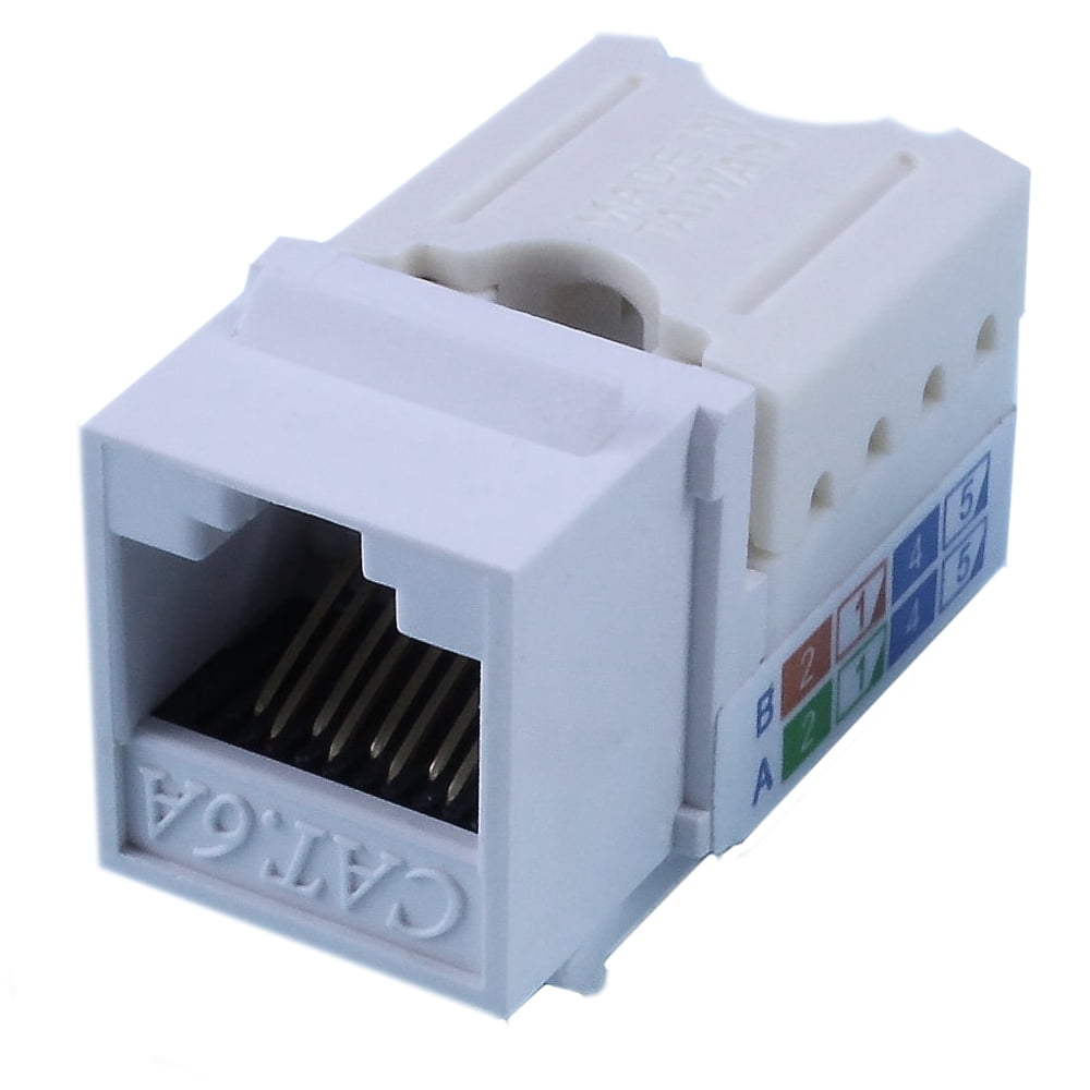 COMZON Slimline Cat6 Keystone Jack - RJ45 Female to 110 Punch Down ...