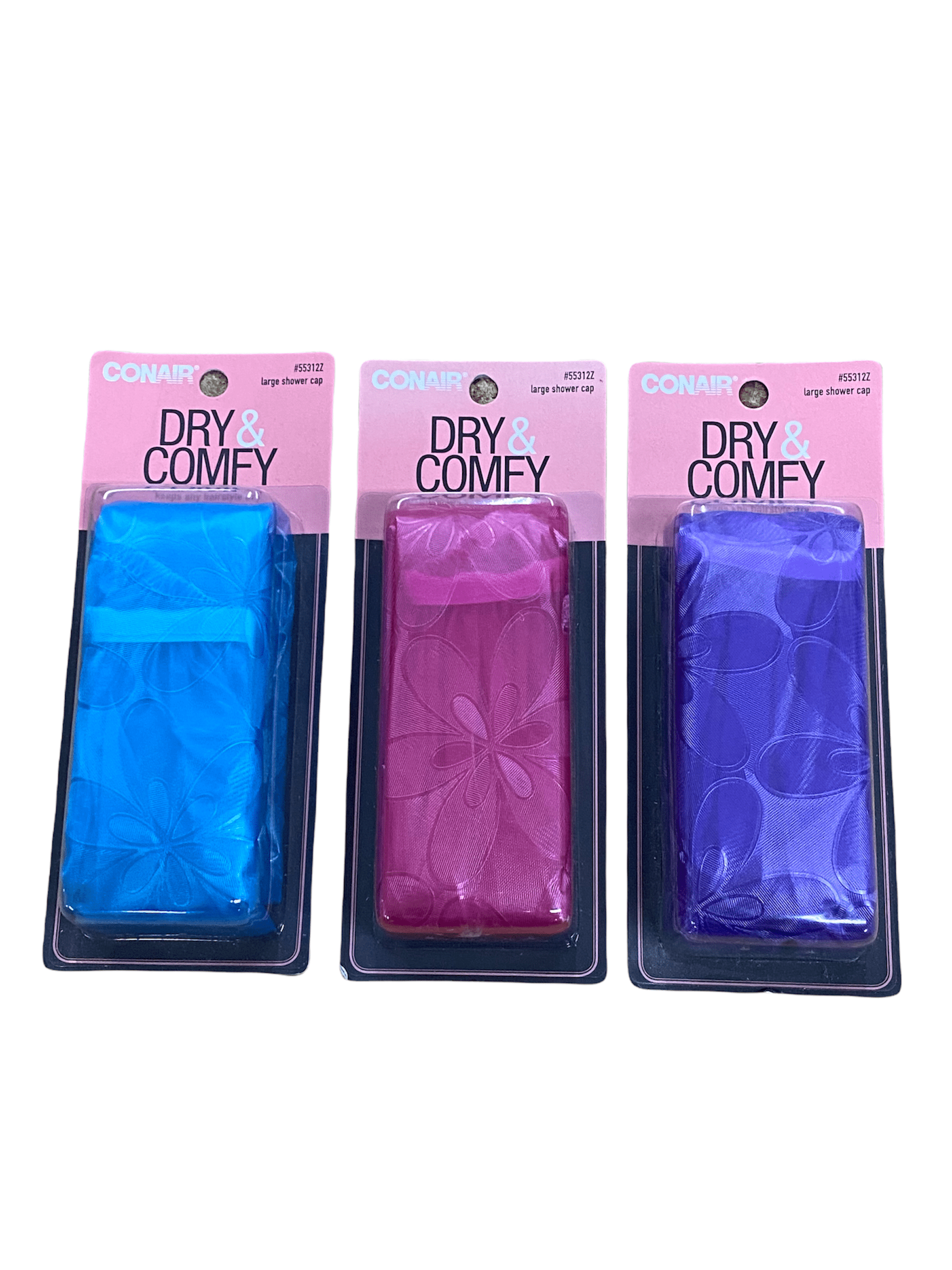 CONAIR DRY & COMFY LARGE SHOWER CAP PACK OF 3 - Walmart.com