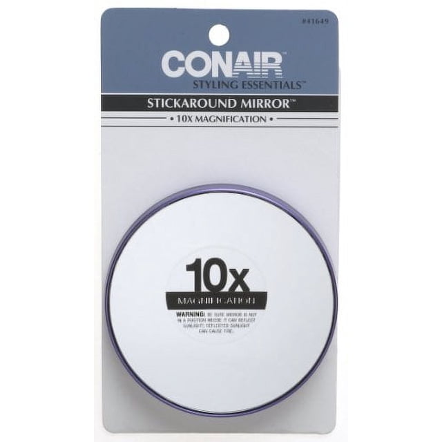 CONAIR Stick-A-Round Wall Mirror 41649CS for Makeup, Tweezing and ...