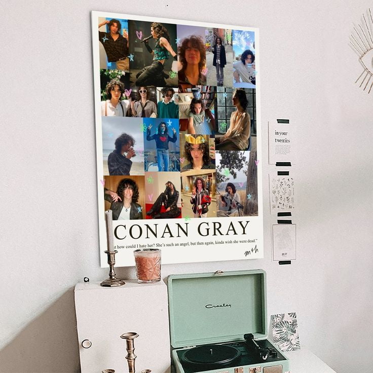 CONAN GRAY Collage Art Print Size 24''x36'' - Postora - Walmart.com