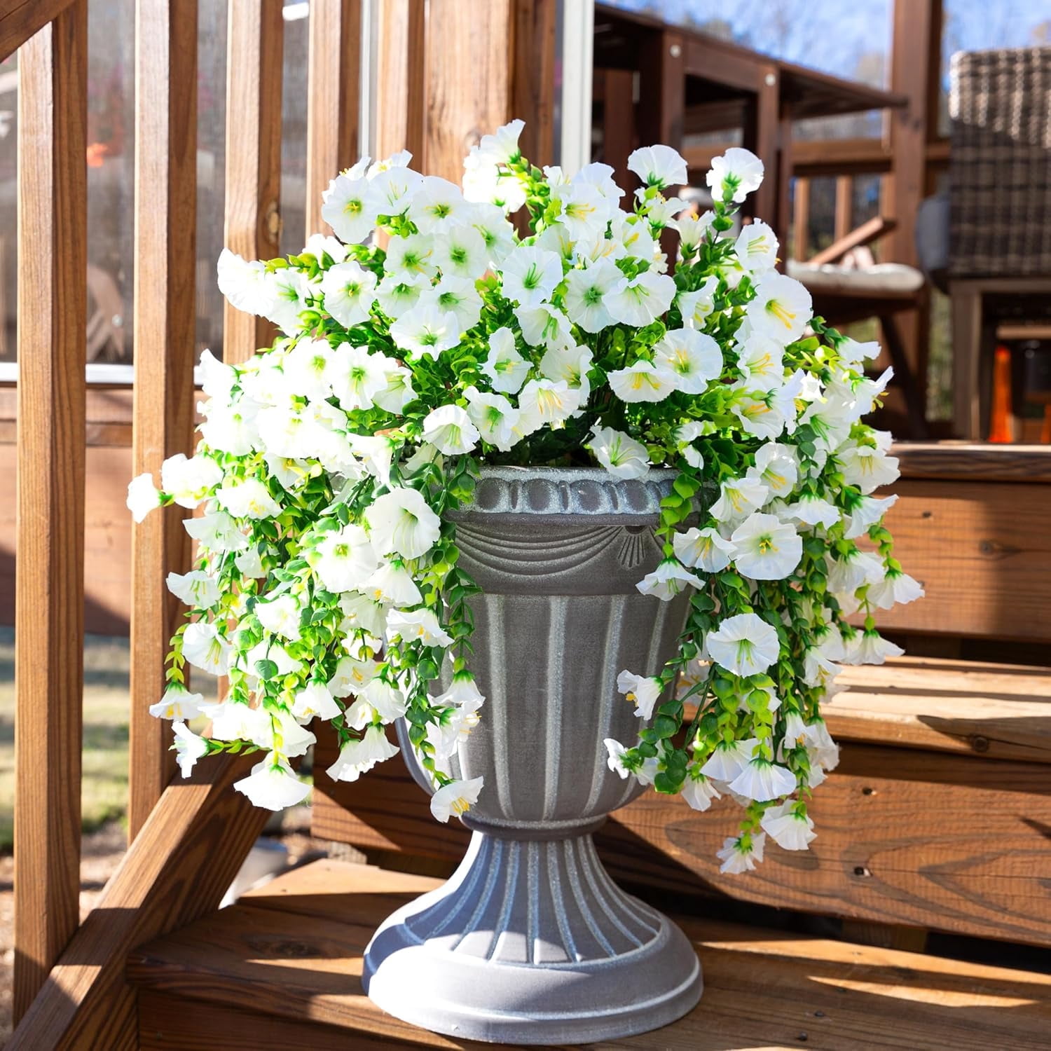 BITOUSHI Artificial Fake Hanging Flowers Plants for Outdoor Spring ...