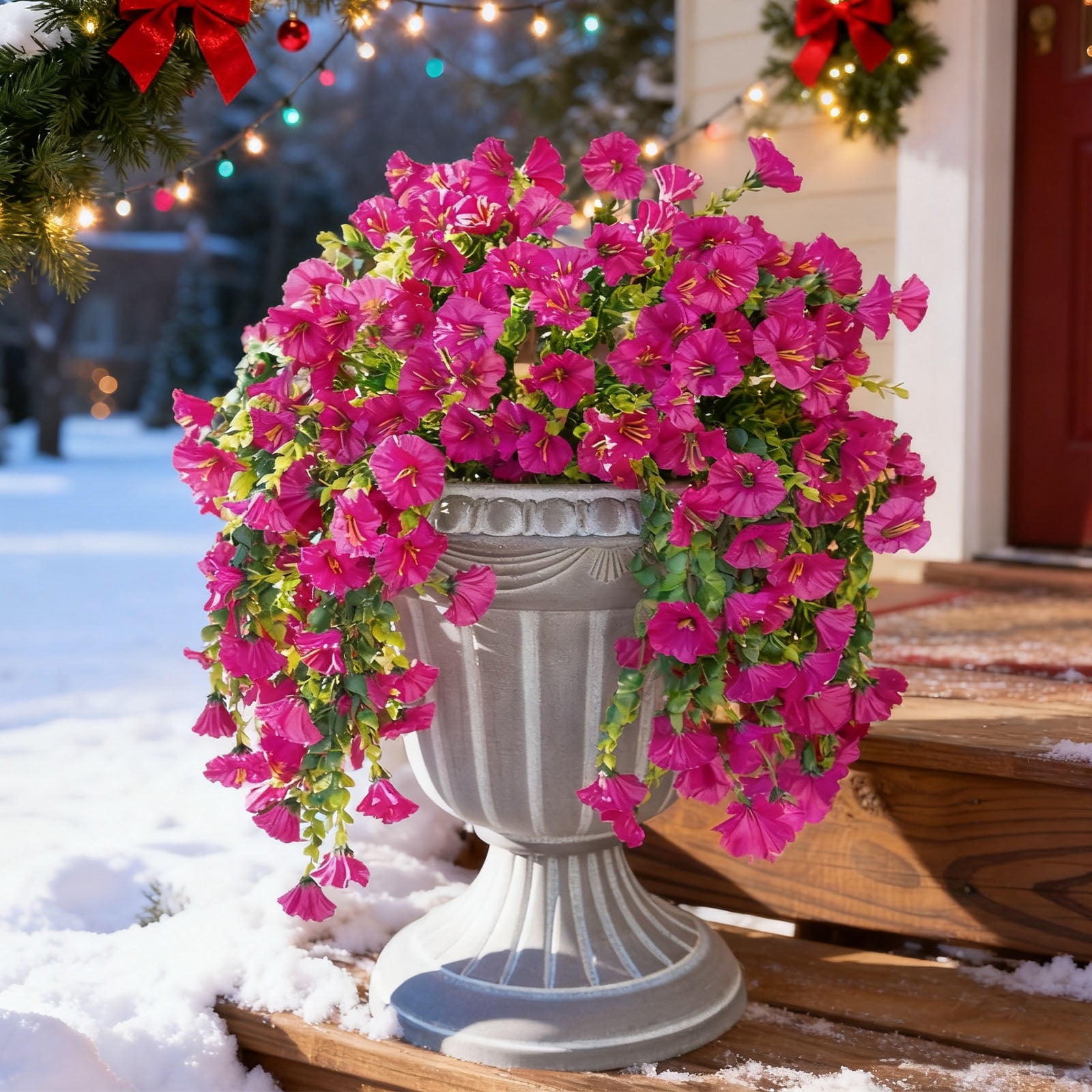 BITOUSHI Artificial Fake Hanging Flowers Plants for Outdoor Spring ...
