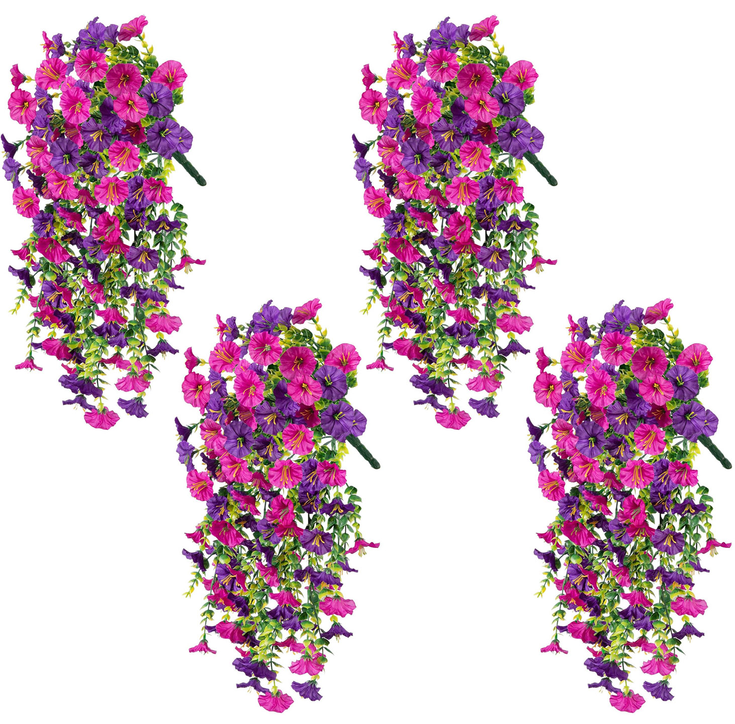 CONAVAS Artificial Fake Hanging Flowers Plants for Outdoor Spring ...