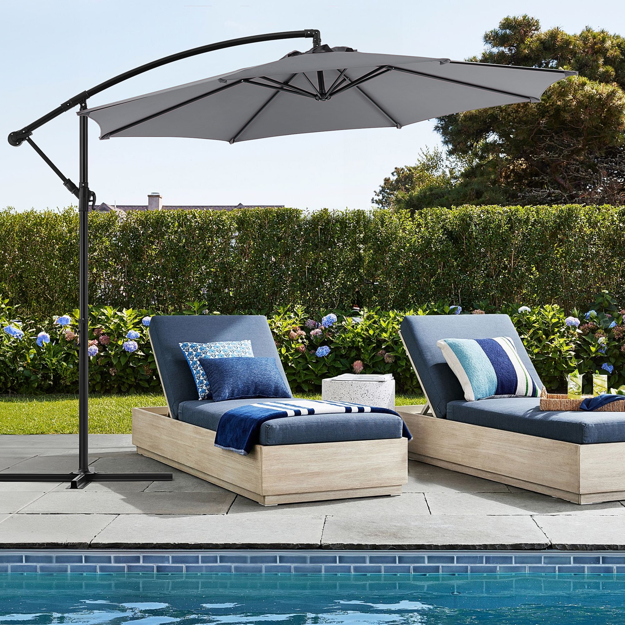 CONCETTA 10FT Offset Cantilever Patio Umbrella with Easy Tilt & Crank ...