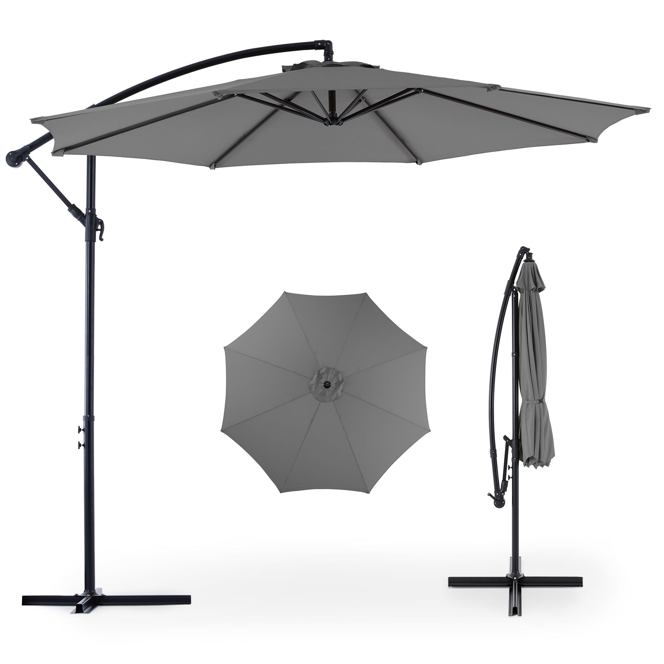 CONCETTA 10FT Hanging Offset Patio Umbrella with Tilt & Crank, Self ...