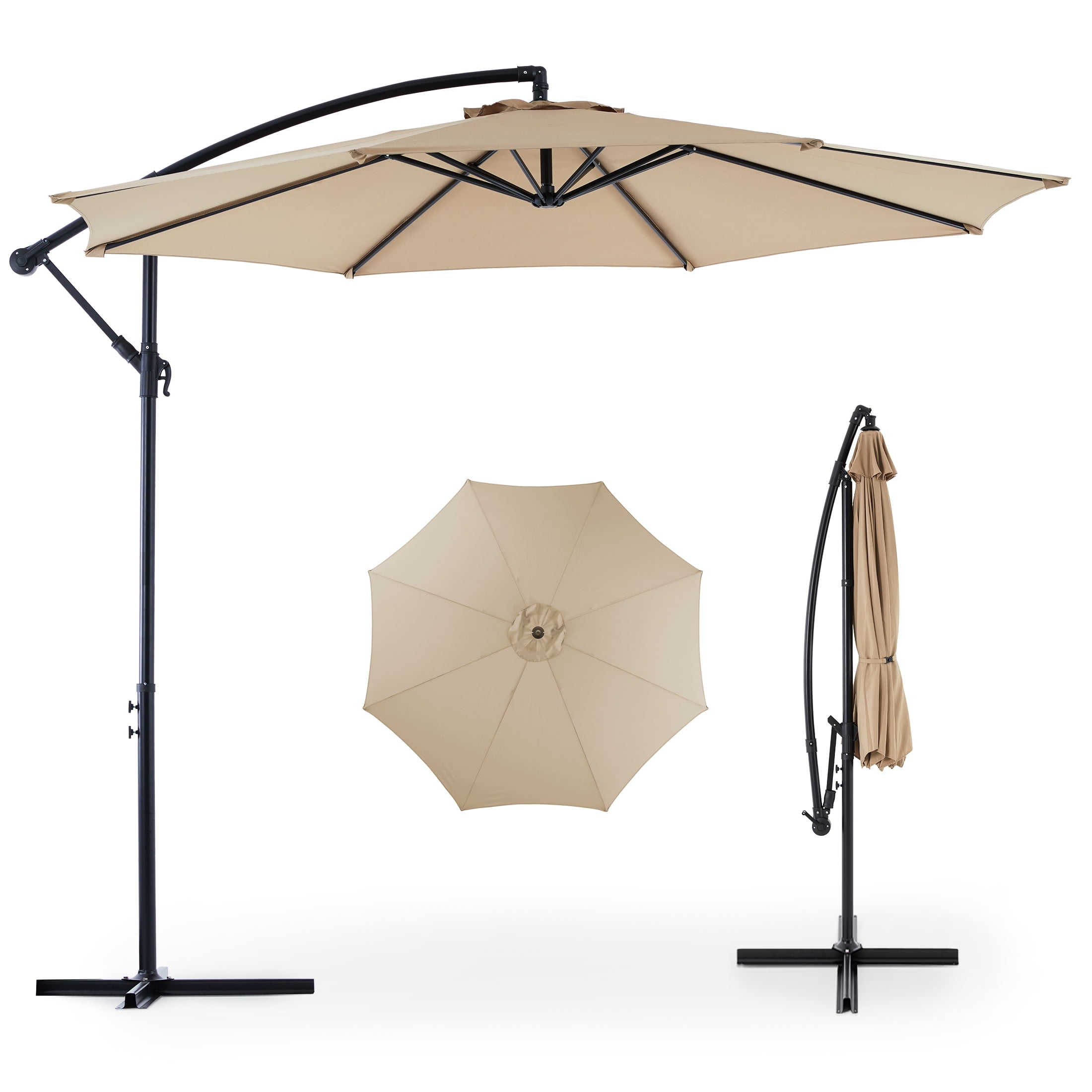 CONCETTA 10FT Hanging Offset Patio Umbrella with Tilt & Crank, Self ...