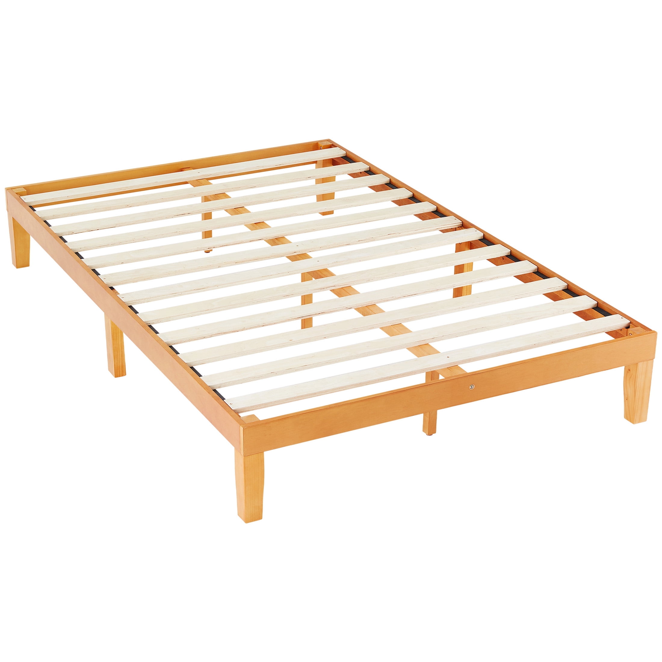 CONCETTA 12 inch Full Natural Pine Platform Bed Frame, Wood Slat ...