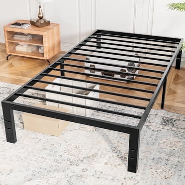 Queen Platform Bed Frame with Ample Storage Space, Sturdy Steel Slat ...