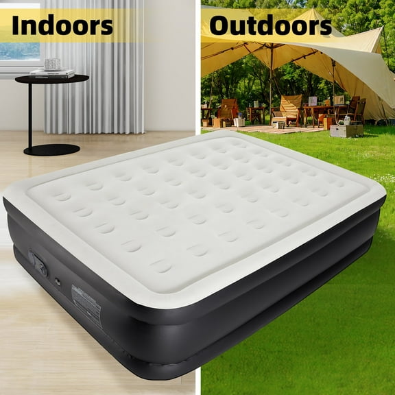 Queen Air Mattress with Built in Pump, 18" Raised Comfort, Multi-Layer ...