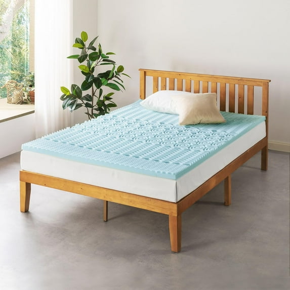 CONCETTA 2 Inch Small Single Size Mattress Topper 5-Zone Memory Foam ...