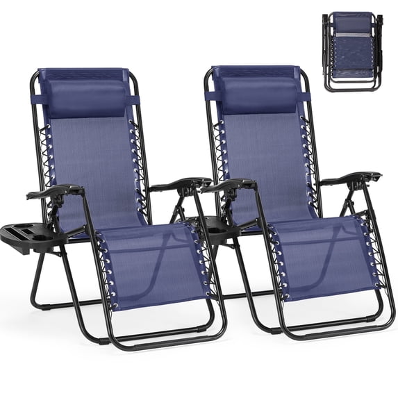 CONCETTA 2 Pcs Zero Gravity Chairs, Folding Recliner with Adjustable ...