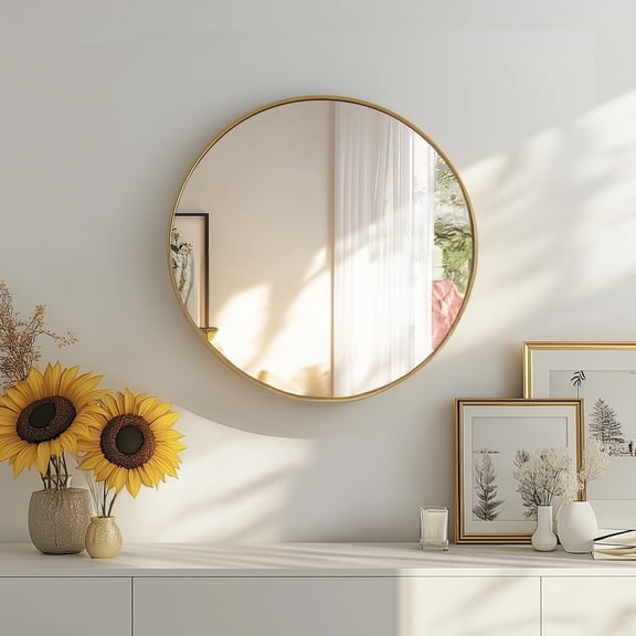 Round Gold Mirror