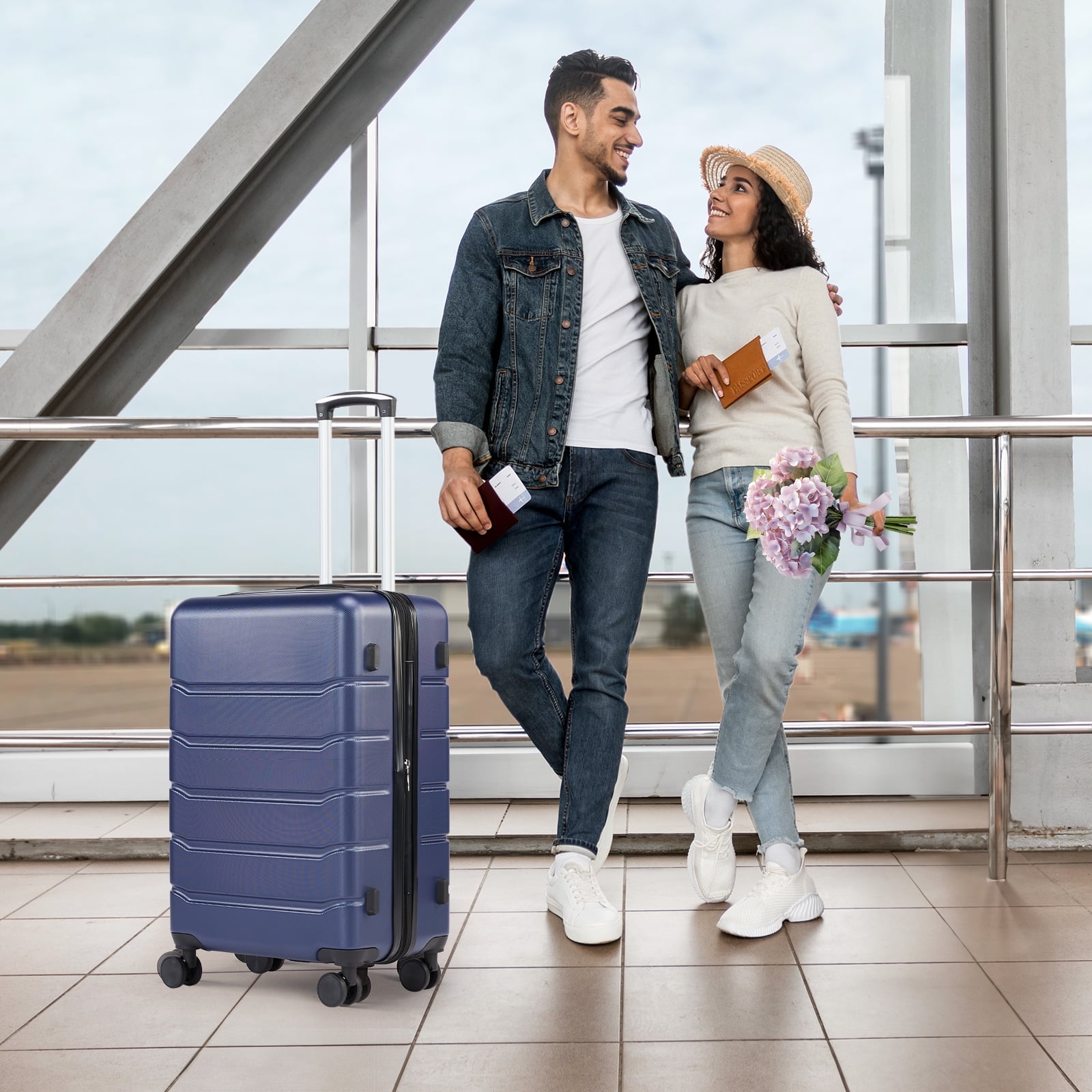 CONCETTA 20 inch Carry on Luggage, Lightweight Expandable Rolling Suitcase, Hard Shell ABS & TSA ...