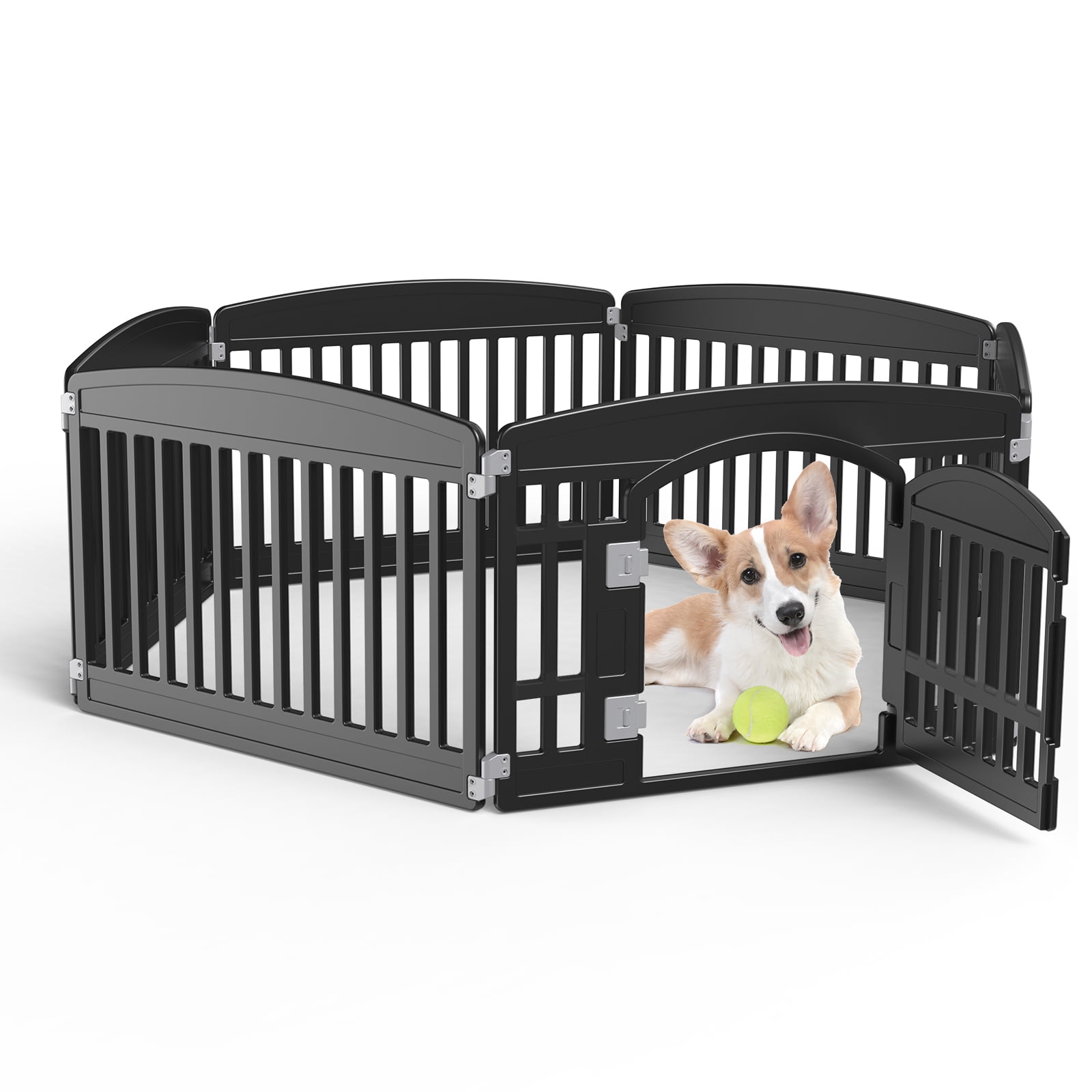 CONCETTA 24" Lightweight Portable Dog Playpen - 6-Panel Indoor Pen with ...