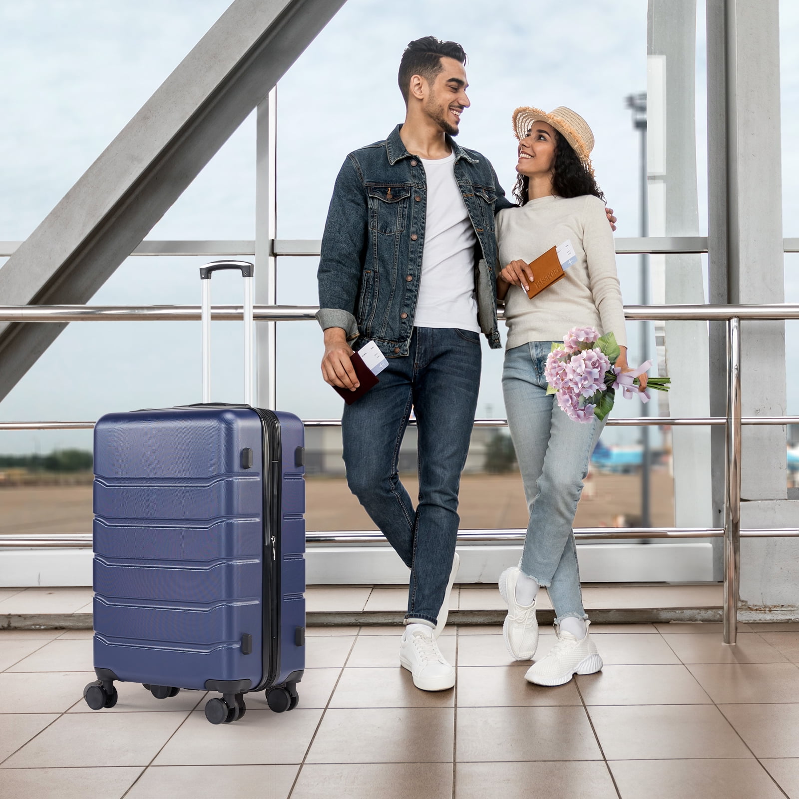 CONCETTA 24 inch Luggage, Lightweight Expandable Rolling Suitcase, Hard ...